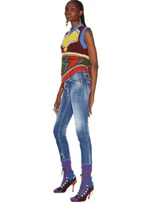 Dsquared2 Jennifer Cropped Jeans In Light Clean Wash - Blue