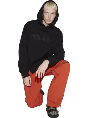 Dsquared2 Uneven Hoodie - Black