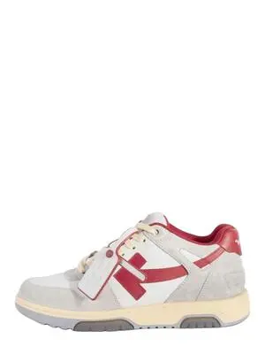 Off-White Off-White Out Of Office Leather Sneakers Grey/white/red