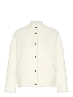 Max Mara Long Sleeve Stand Collar Jacket - White