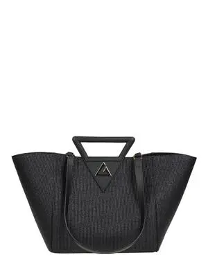 LE TRAP Atenas Straw Tote Bag - Black