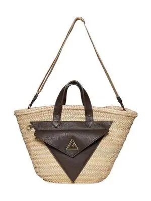 LE TRAP Formentera Basket Bag With Removable Clutch - Brown