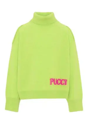 Emilio Pucci Long-sleeved Turtleneck Sweater With Cutout Detail - Green
