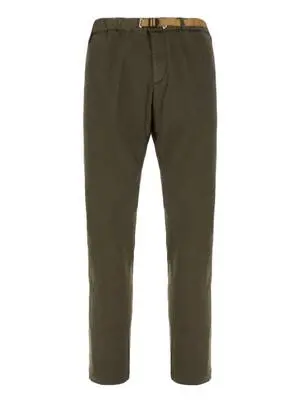 WHITE SAND Belted Pleated Trousers - Green