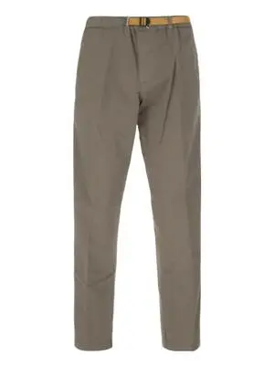 WHITE SAND Pleated Trousers With Belt Detail - Green