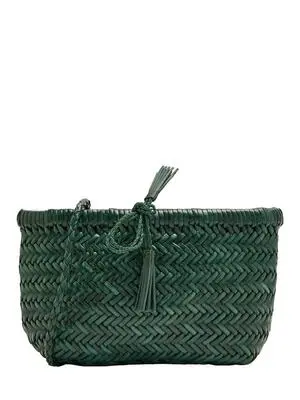 Dragon Diffusion Minsu Woven Leather Cross-body Bag - Dark Green