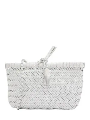 Dragon Diffusion Minsu Woven Leather Cross-body Bag - White