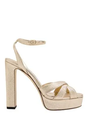 JIMMY CHOO Metallic Brilliance Sandals - Silver
