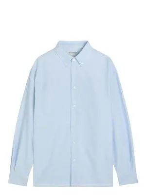 JW Anderson Logo-embroidered Cotton Shirt - Light Blue
