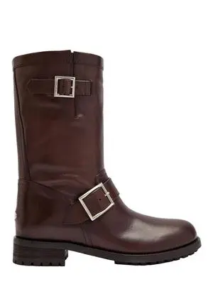 JIMMY CHOO Jimmy Choo Biker Leather Mid-Calf Boots