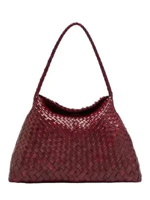 Dragon Diffusion Woven Leather Shoulder Bag - Brown