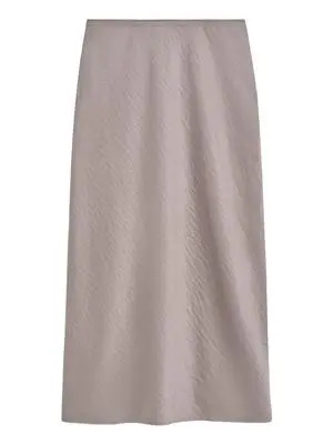 Cos Crinkled Satin Midi Skirt - Gray