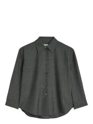 JIL SANDER Striped Wool Shirt - Grey