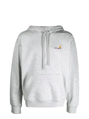 Carhartt Work In Progress Embroidered Logo Cotton Hoodie - Grey