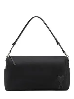 AMI Paris Marcel Large Nylon Shoulder Bag - Black