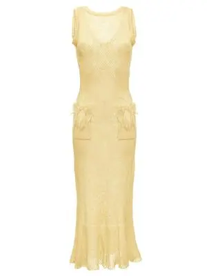 ANDREEVA Knit V-neck Dress - Gold