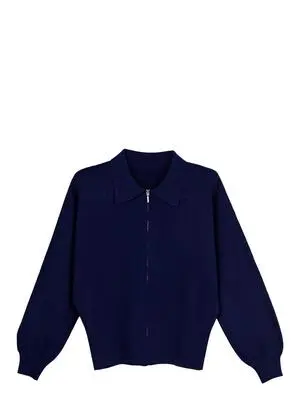 COVE Navy Bomber With Gold Zip Detail - Blue