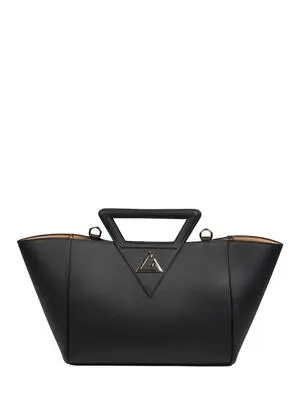 LE TRAP Atenas Genuine Leather Handbag - Black