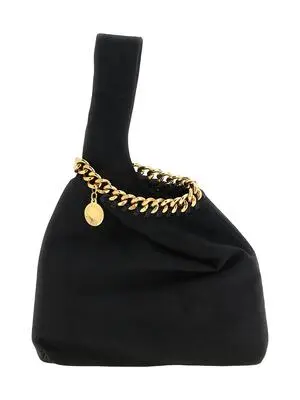 Stella McCartney Stella McCartney Suede Effect Wristlet Handbag Black