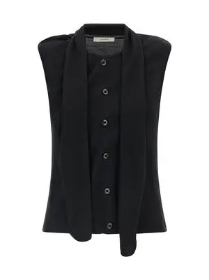 LEMAIRE Draped Panel Vest - Black
