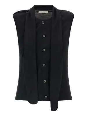 LEMAIRE Draped Panel Vest - Black
