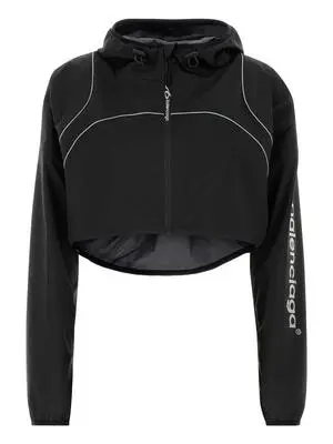Balenciaga Tech Fabric Cropped Windbreaker - Black