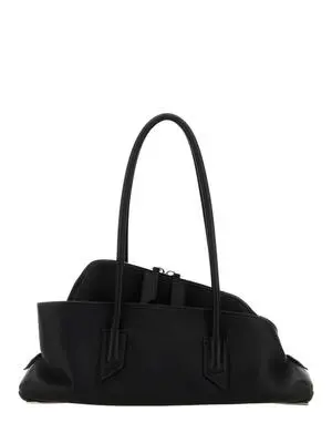 Attico Leather Small La Passeggiata Shoulder Bag - Black