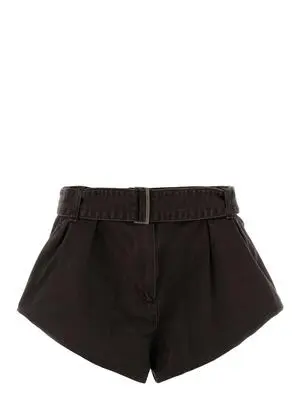 Magda Butrym Belted Denim Shorts - Brown