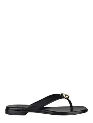 Givenchy Leather Sandals With Gold-tone Detail - Black