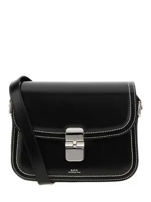A.p.c. Leather Small Grace Shoulder Bag - Black