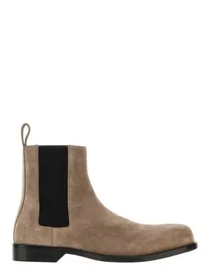 Loewe Suede Chelsea Ankle Boots - Gray