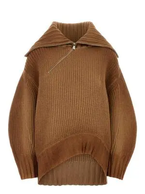 Attico Camel Wool Blend Sweater - Brown