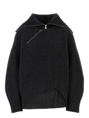 Attico Charcoal Wool Blend Sweater - Gray