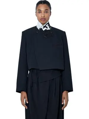 Dries Van Noten Wool Cabardine Blazer - Black
