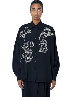 Dries Van Noten Casia Embellished Shirt - Black