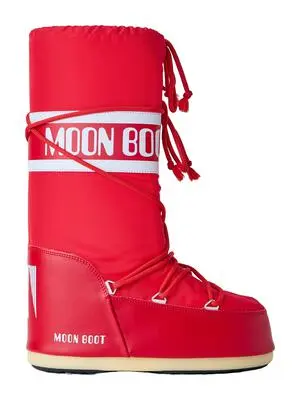 Moon Boot Icon Nylon Lace-up Snow Boots - Red
