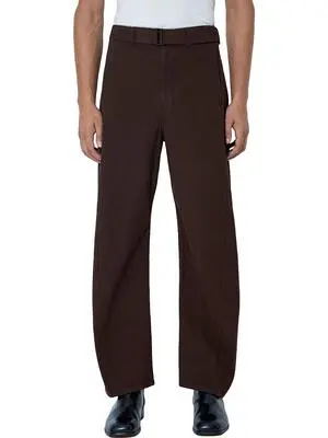 LEMAIRE Twisted Belted Pants - Brown