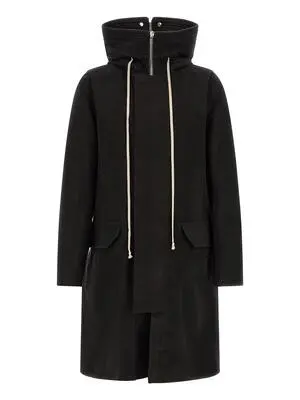 Rick Owens Megaparka' Oversized Cotton Twill Parka - Black