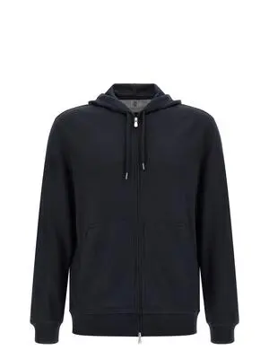 Brunello Cucinelli Cashmere And Silk Hoodie - Blue
