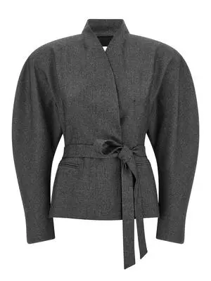 Andamane Margaux Belted Blazer - Gray