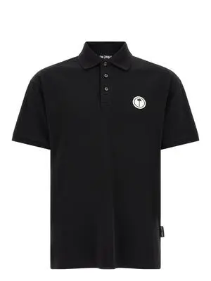 Palm Angels Logo Patch Polo Shirt - Black