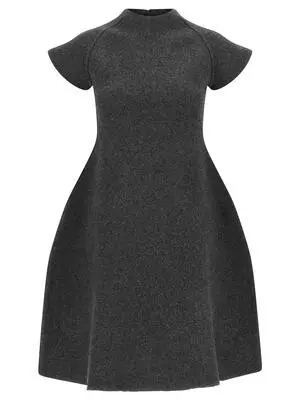 JIL SANDER Virgin Wool A-line Dress - Gray
