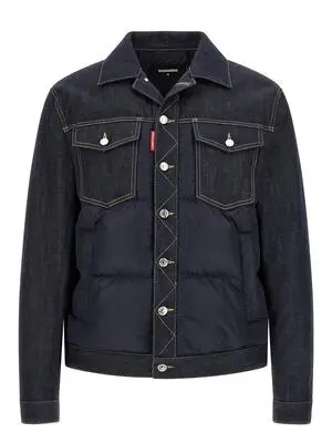 Dsquared2 Hybrid Padded Denim Trucker Jacket - Blue