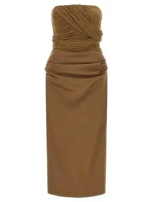 Magda Butrym 28" Midi Dress - Brown