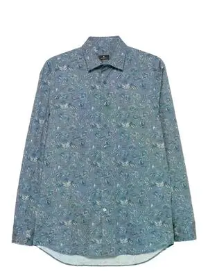 Etro Paisley-print Long-sleeve Shirt - Blue