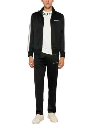 Palm Angels Embroidered-logo Zip-up Sweatshirt - Black