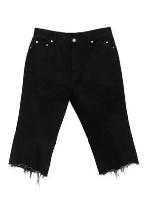 Rick Owens Bolan Cutoffs Raw-hem Denim Shorts - Black