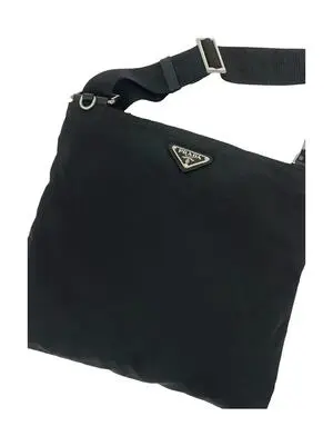 Prada Tessuto Zip Top Crossbody Bag - Black