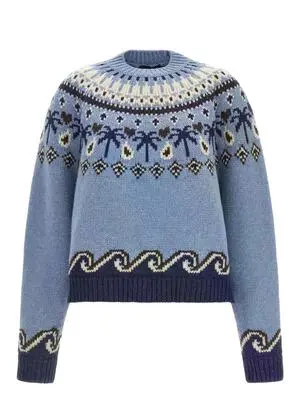 Alanui Jacquard-knit Sweater - Blue