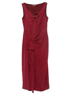 Max Mara Mstdetto Draped V-neck Midi Dress - Red